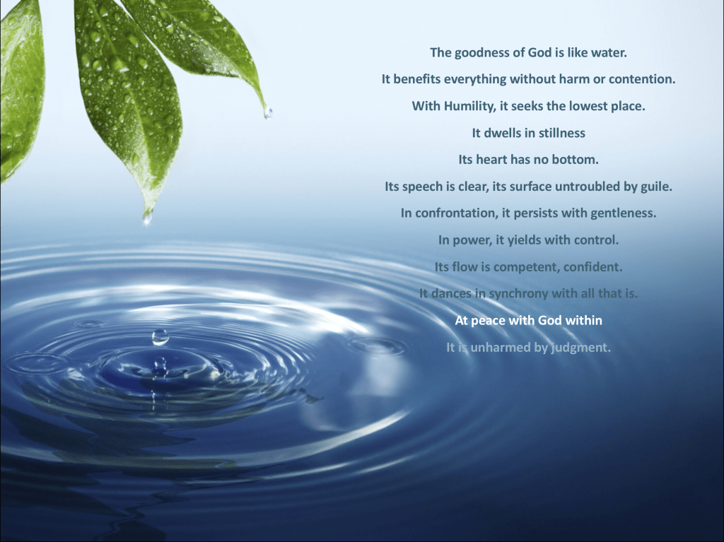 Be Water; Be like God – the Village on Sewanee Creek